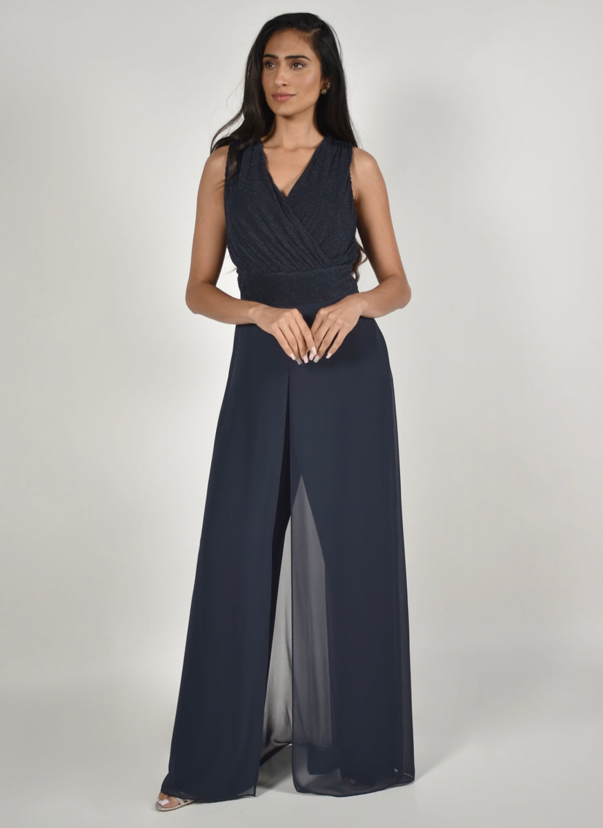 Frank Lyman Jumpsuit with Chiffon Overlay – Kachoo Giftware