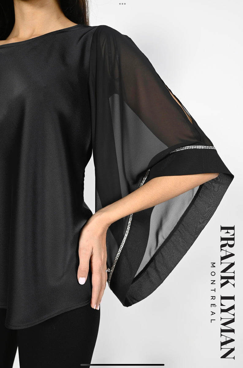 Frank Lyman Black Chiffon Sleeve Top – Kachoo Giftware